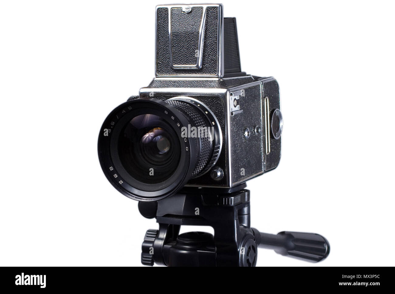 Middle-format camera isolated on white Stock Photo - Alamy