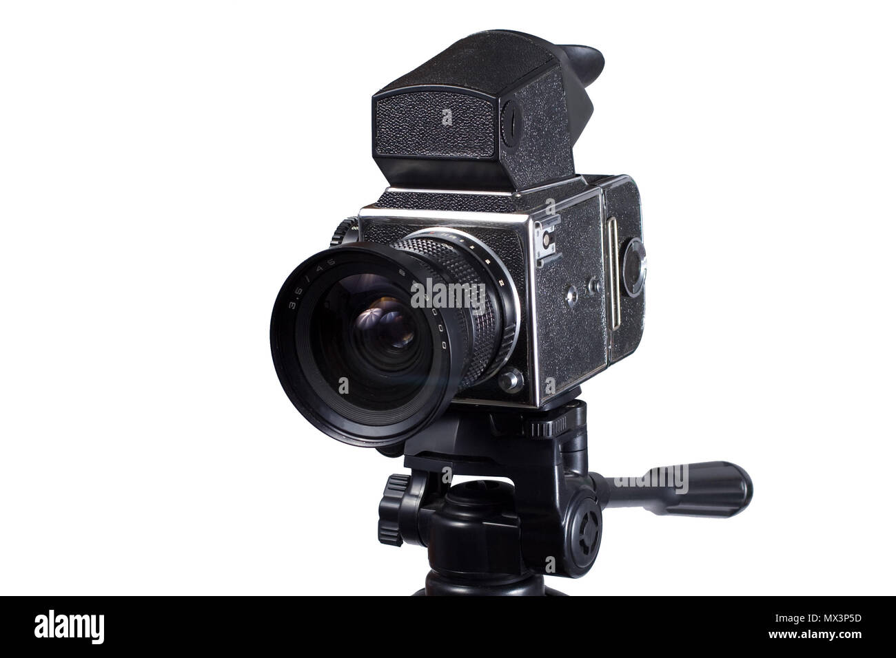Middle-format camera isolated on white Stock Photo - Alamy