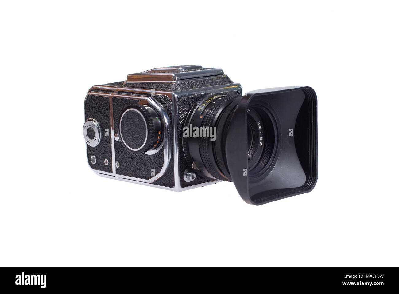 Middle-format camera isolated on white Stock Photo - Alamy