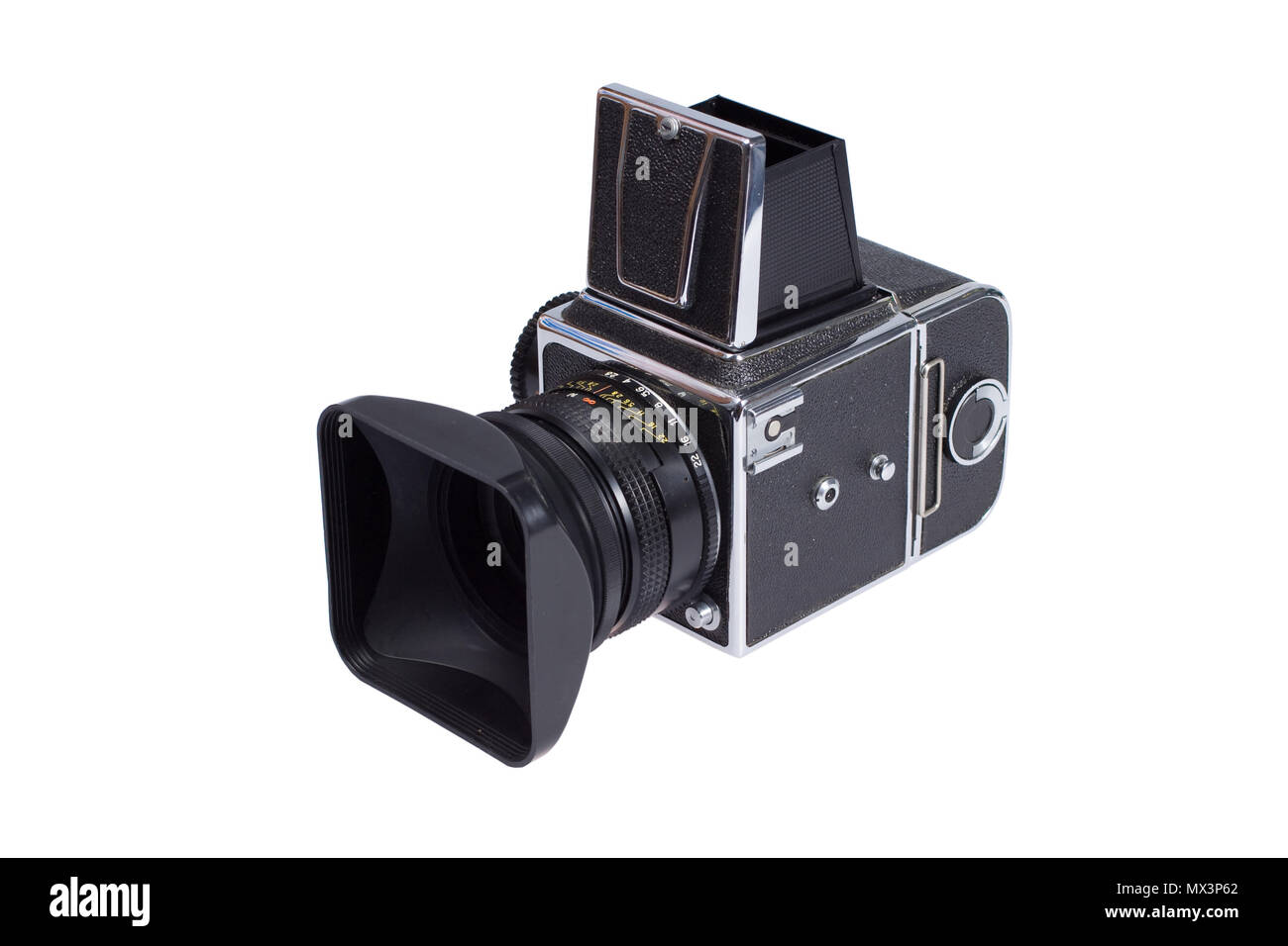 Middle-format camera isolated on white Stock Photo - Alamy