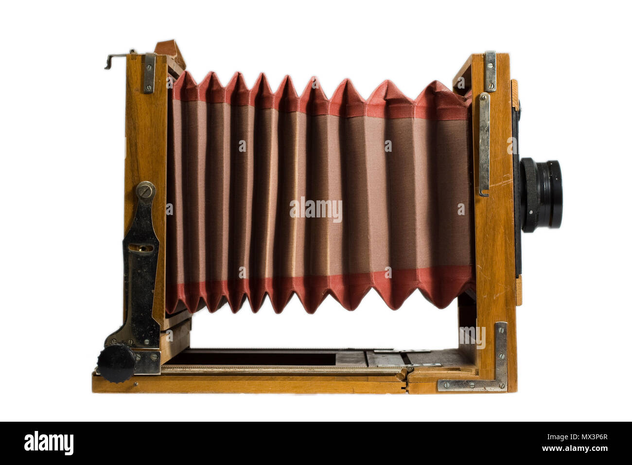 vintage old big format camera isolated on white Stock Photo - Alamy