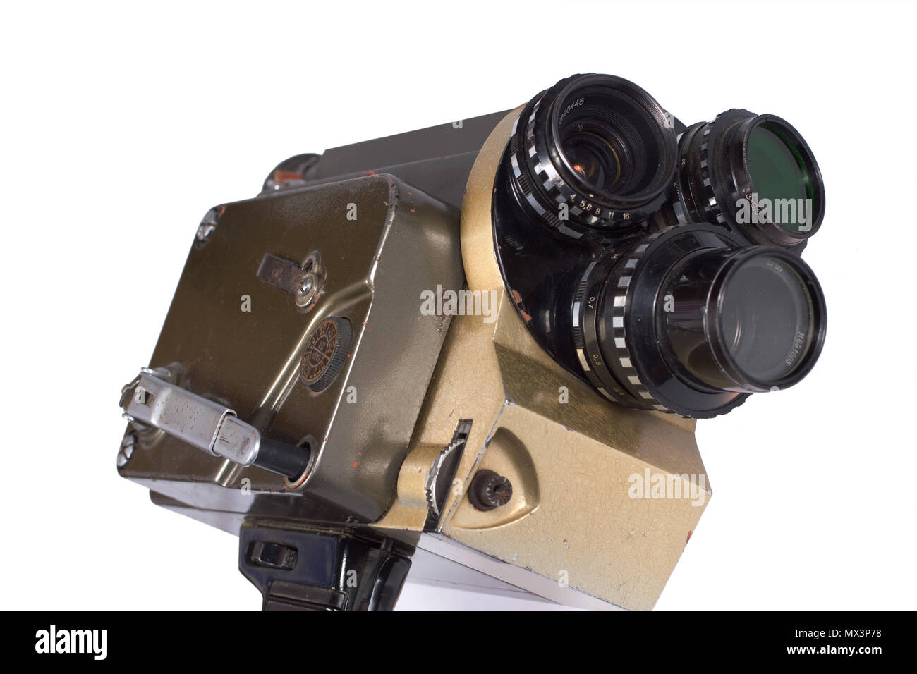 Retro Movie Camera isolated on the white Stock Photo - Alamy