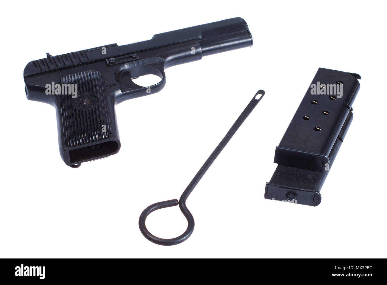 WWII Soviet handgun TT (Tula, Tokarev) isolated on white background ...