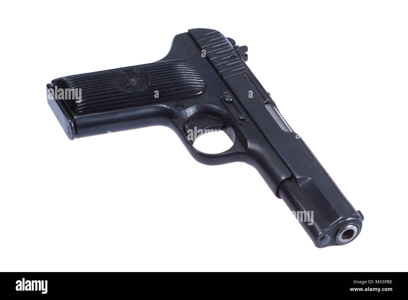 WWII Soviet handgun TT (Tula, Tokarev) isolated on white background ...