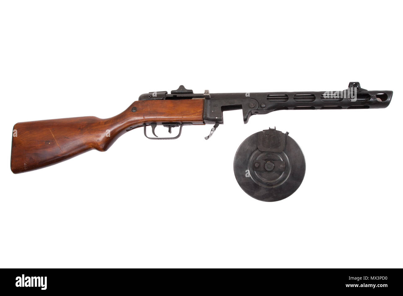 submachine gun isolated on a white background Stock Photo - Alamy