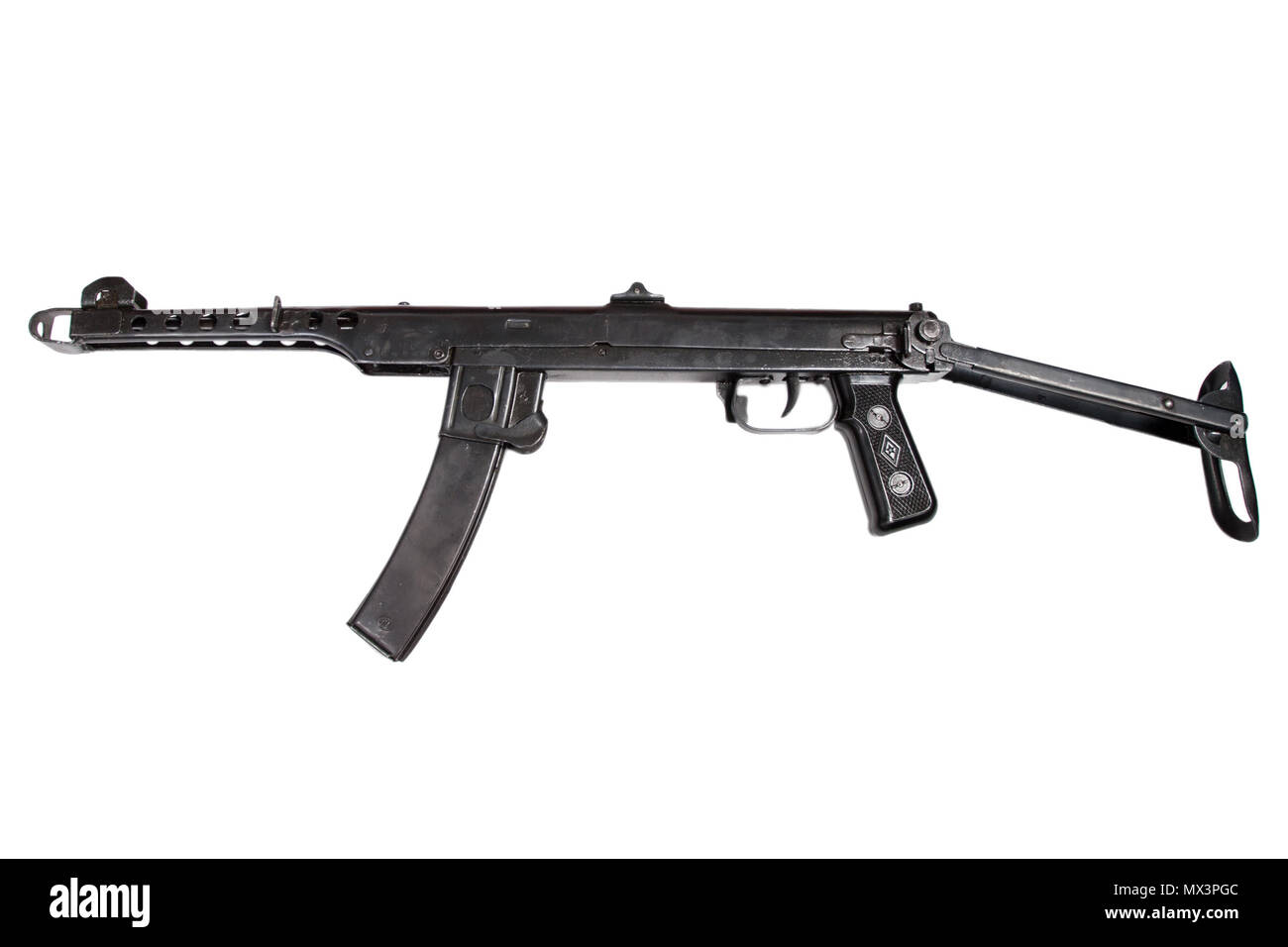 ww2 submachine gun isolated on a white background Stock Photo - Alamy