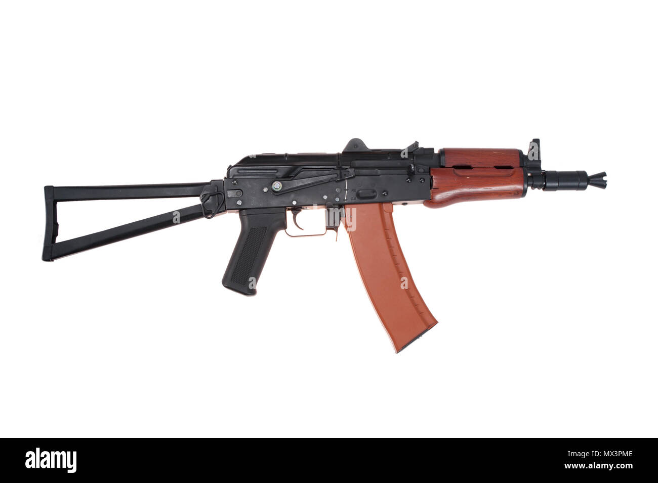 kalashnikov aks74u isolated on a white background Stock Photo - Alamy