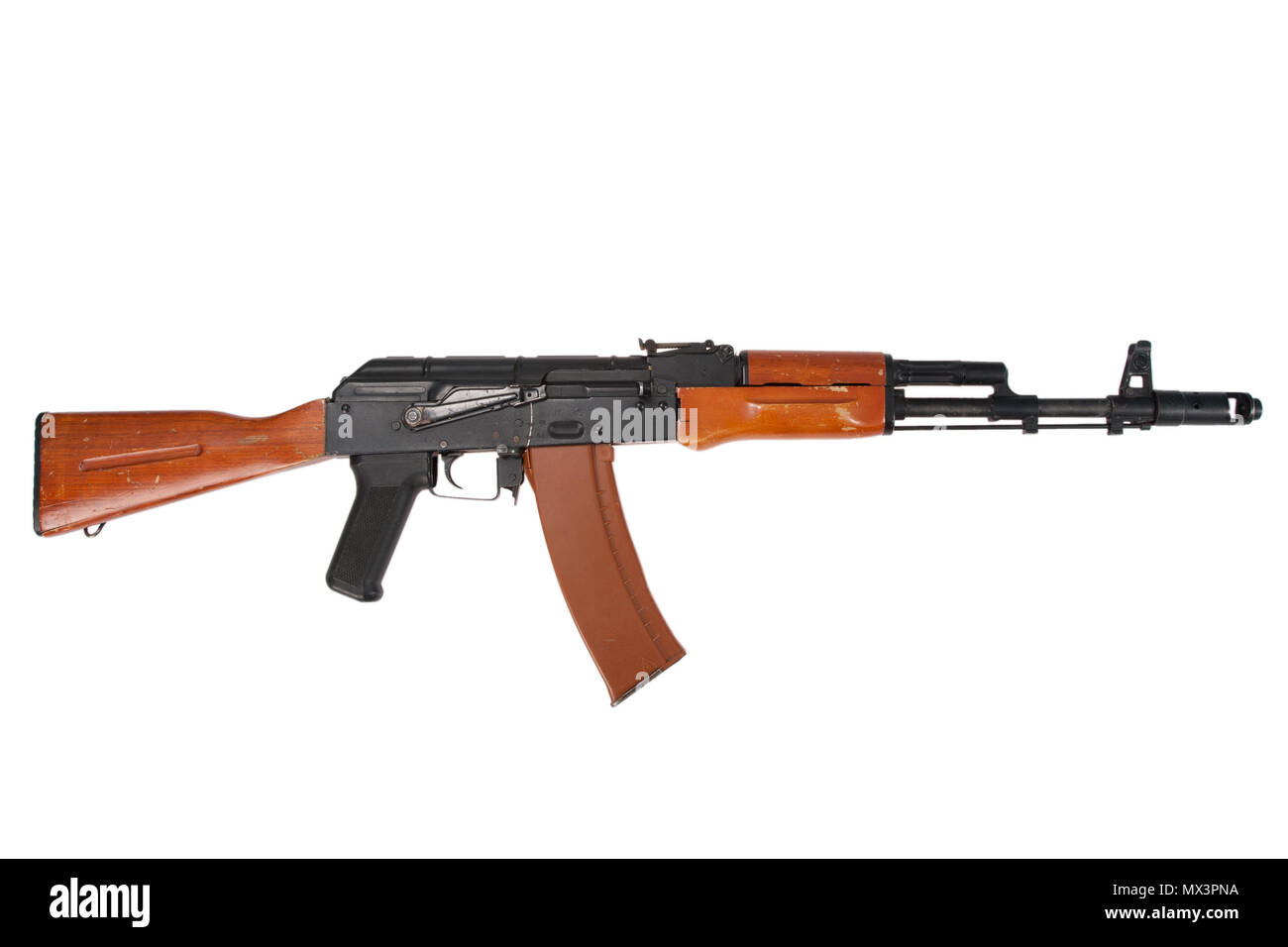 kalashnikov ak74 isolated on a white background Stock Photo - Alamy