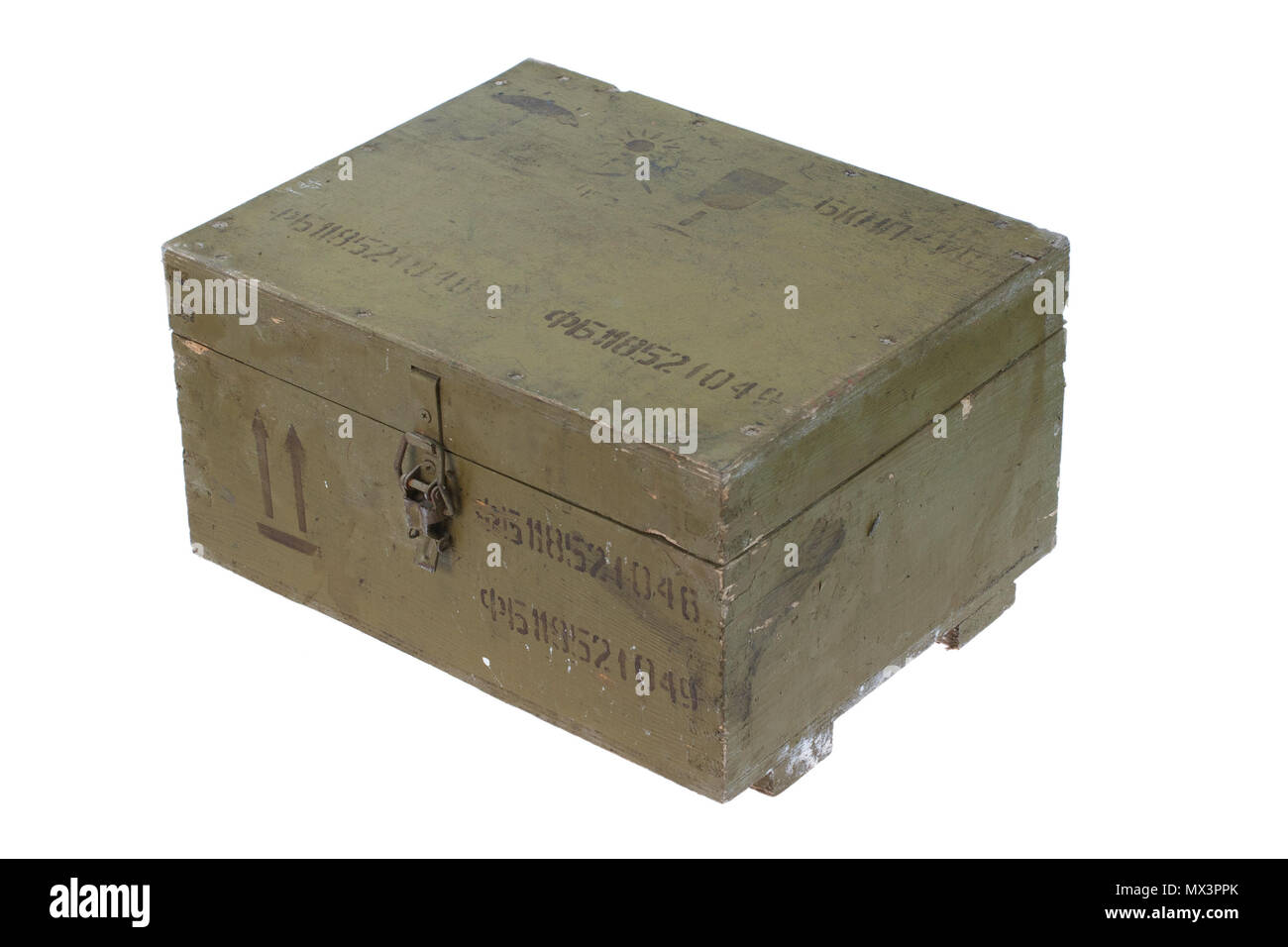 green army box of ammunition isolated Stock Photo - Alamy