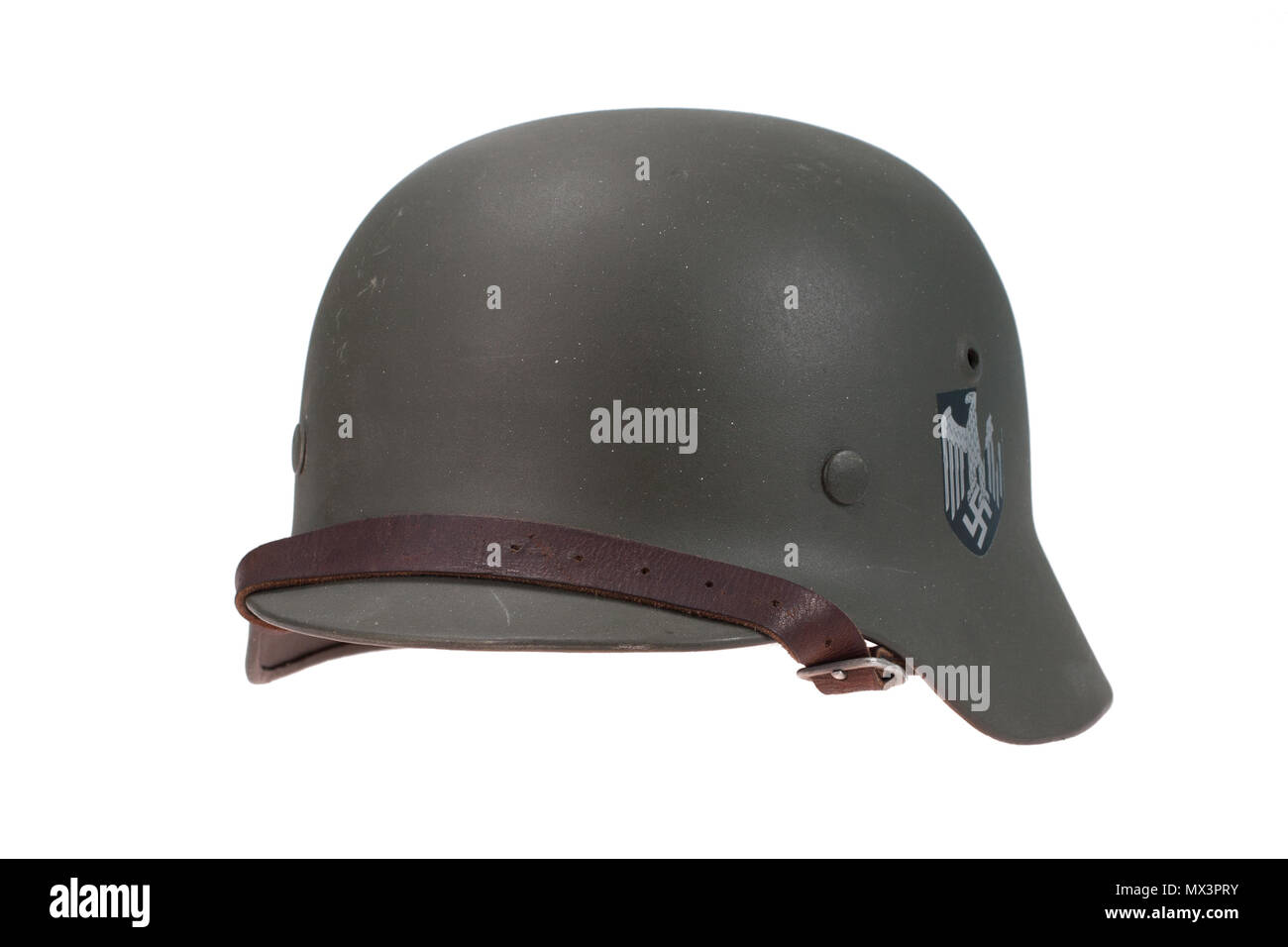 German Army helmet World War II period isolated on a white background ...