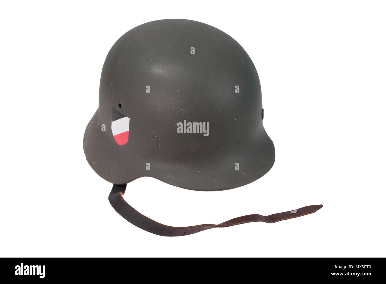 German Army helmet World War II period isolated on a white background ...
