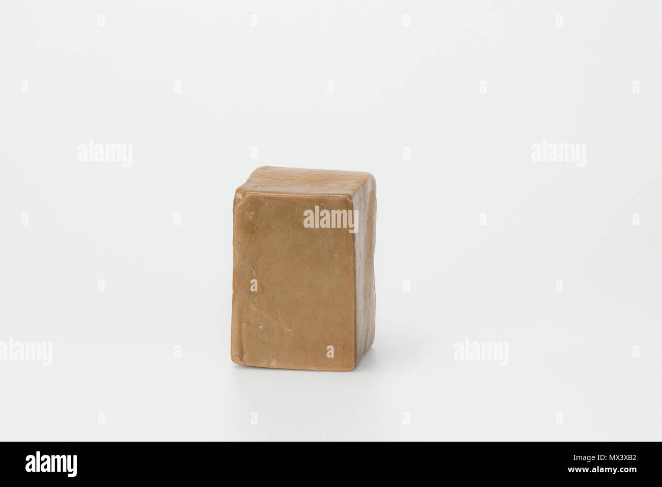 Traditional Hard Olive Soap made in Aleppo (Syria) on white background ...