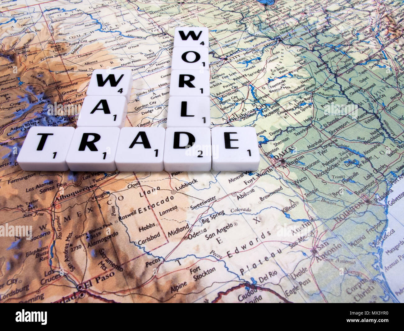 representation of world trade war initiated by United States of America ...