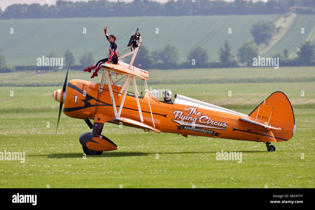 Vintage biplane performing aerial hi-res stock photography and images ...