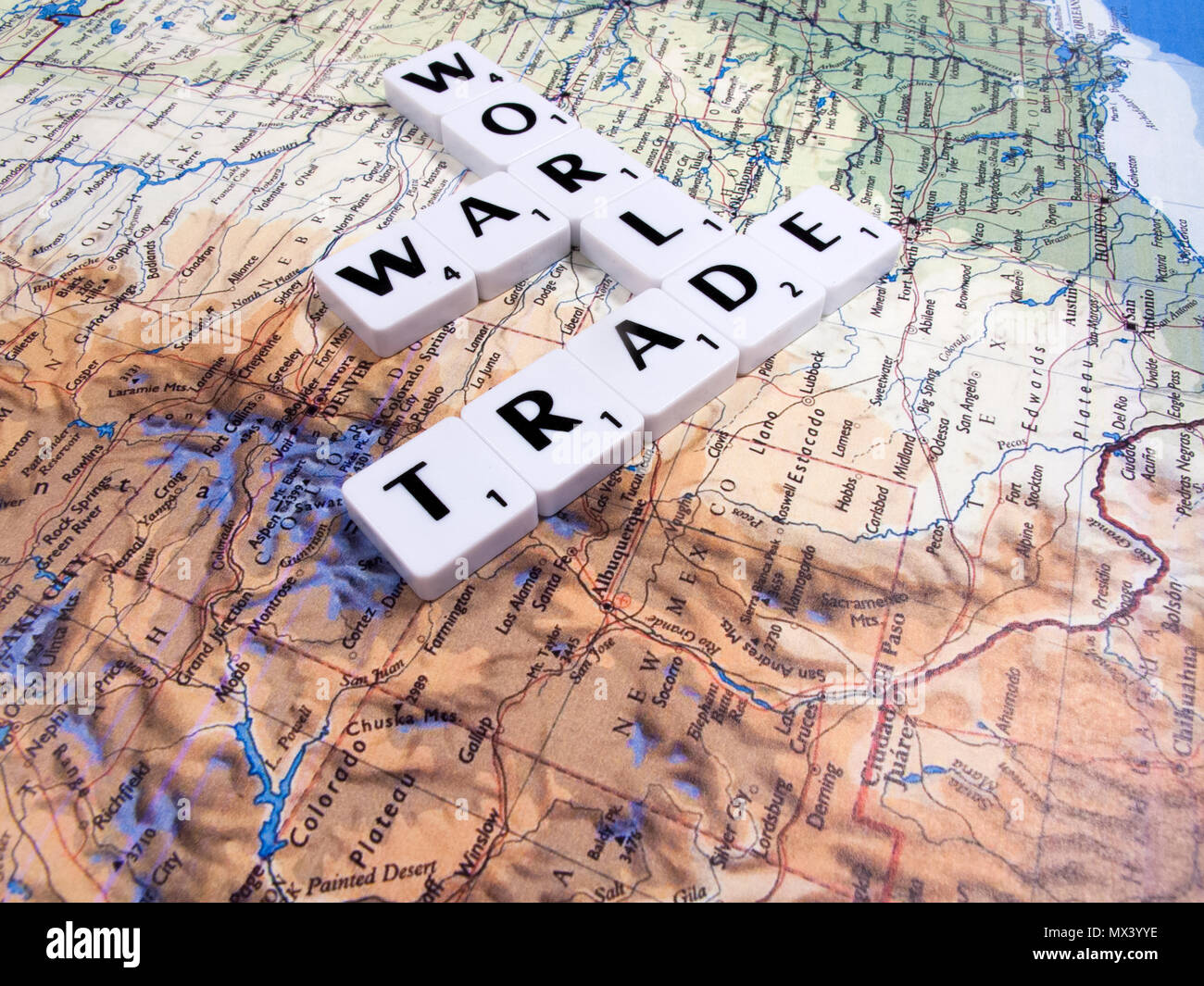 representation of world trade war initiated by United States of America ...