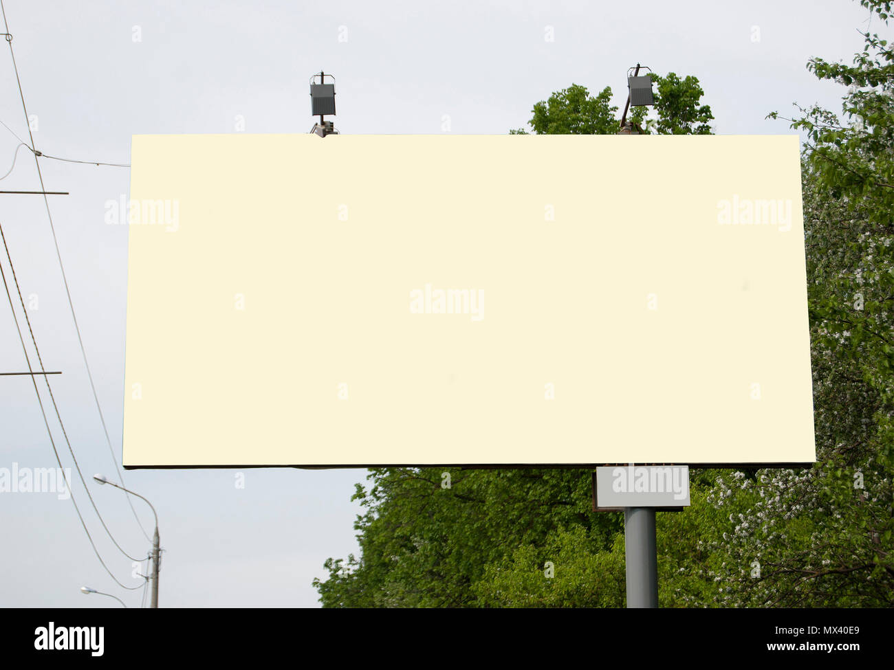 A billboard without inscriptions, empty. Close-up Stock Photo - Alamy