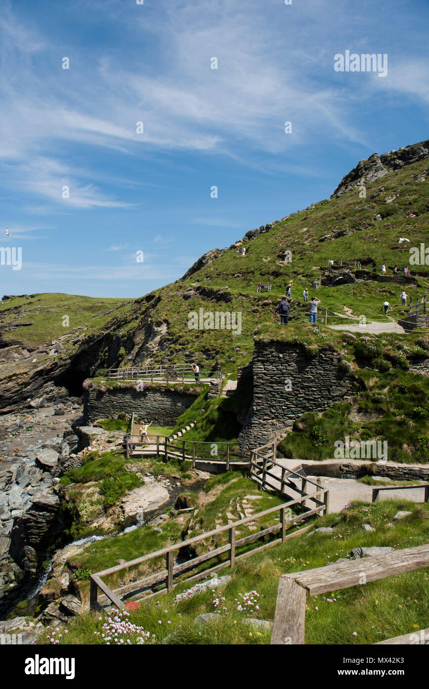 The geography of Tintagel, Cornwall UK Stock Photo - Alamy