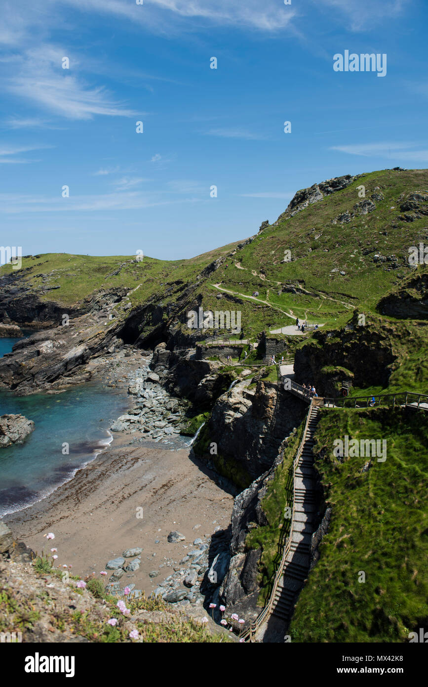 The geography of Tintagel, Cornwall UK Stock Photo - Alamy