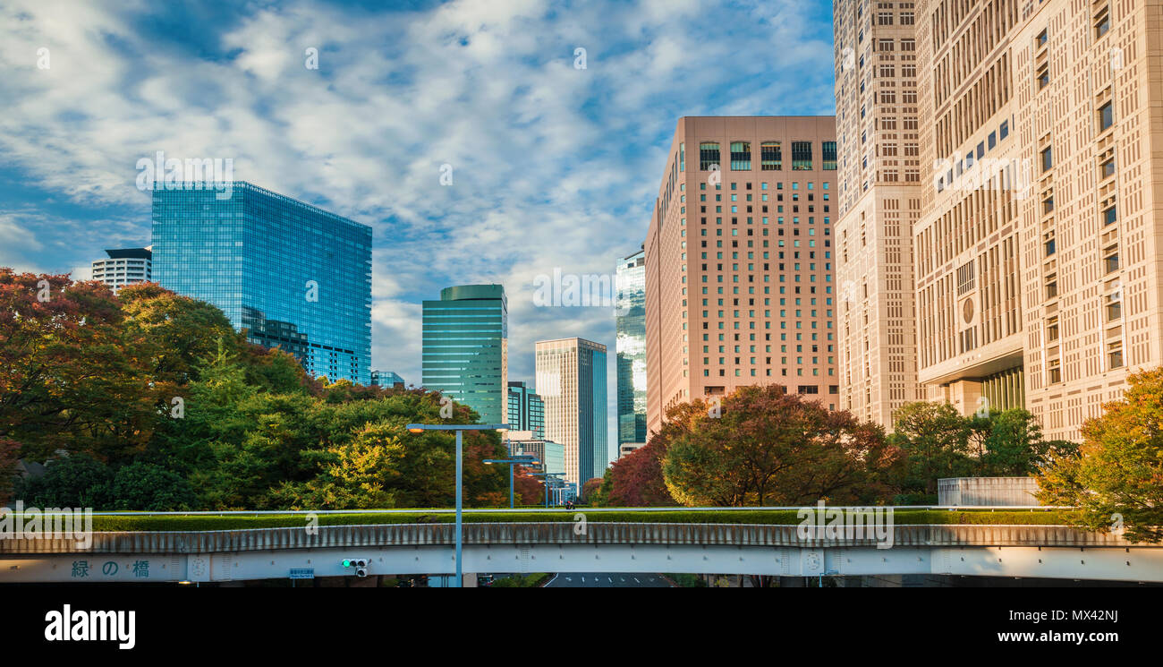 View of Shinjuku skyscrapers and Tokyo Metropolitan Government Building ...