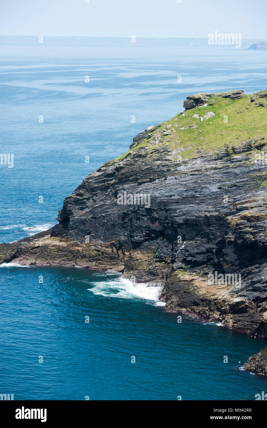 The geography of Tintagel, Cornwall UK Stock Photo - Alamy