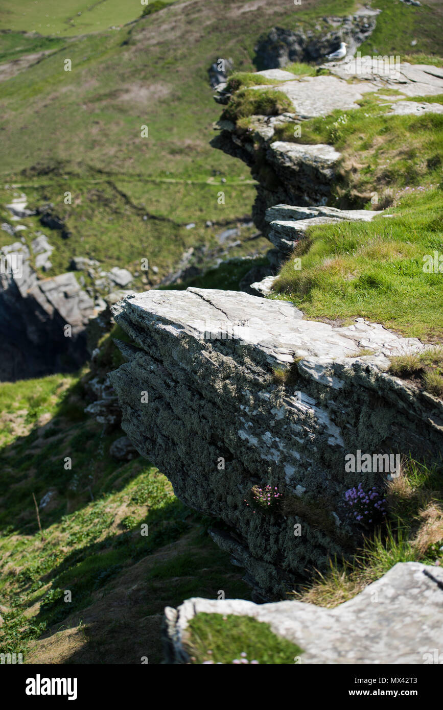 The geography of Tintagel, Cornwall UK Stock Photo - Alamy