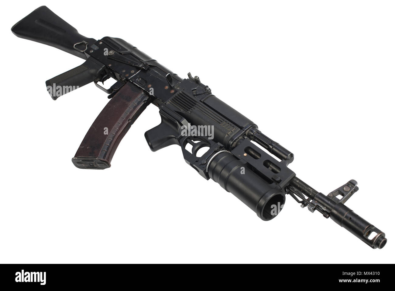 modern kalashnikov AK 74M assault rifle with underbarrel grenade ...