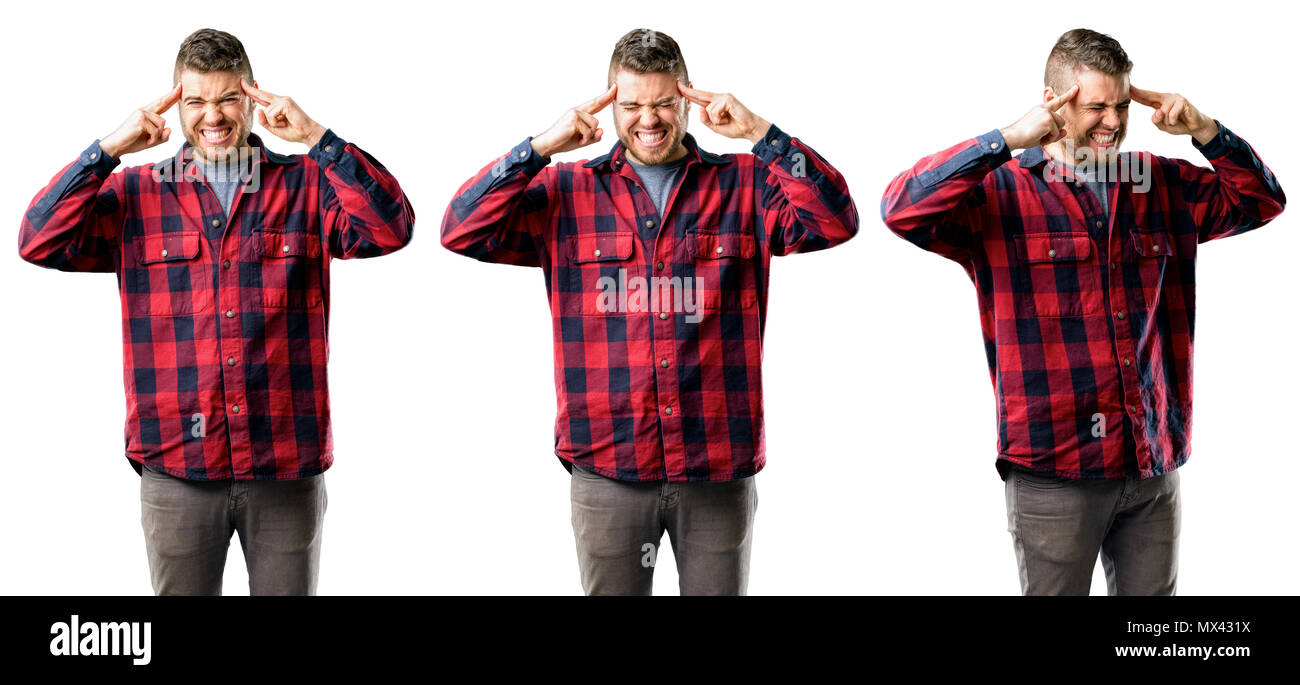 Young man doubt expression, confuse and wonder concept, uncertain ...