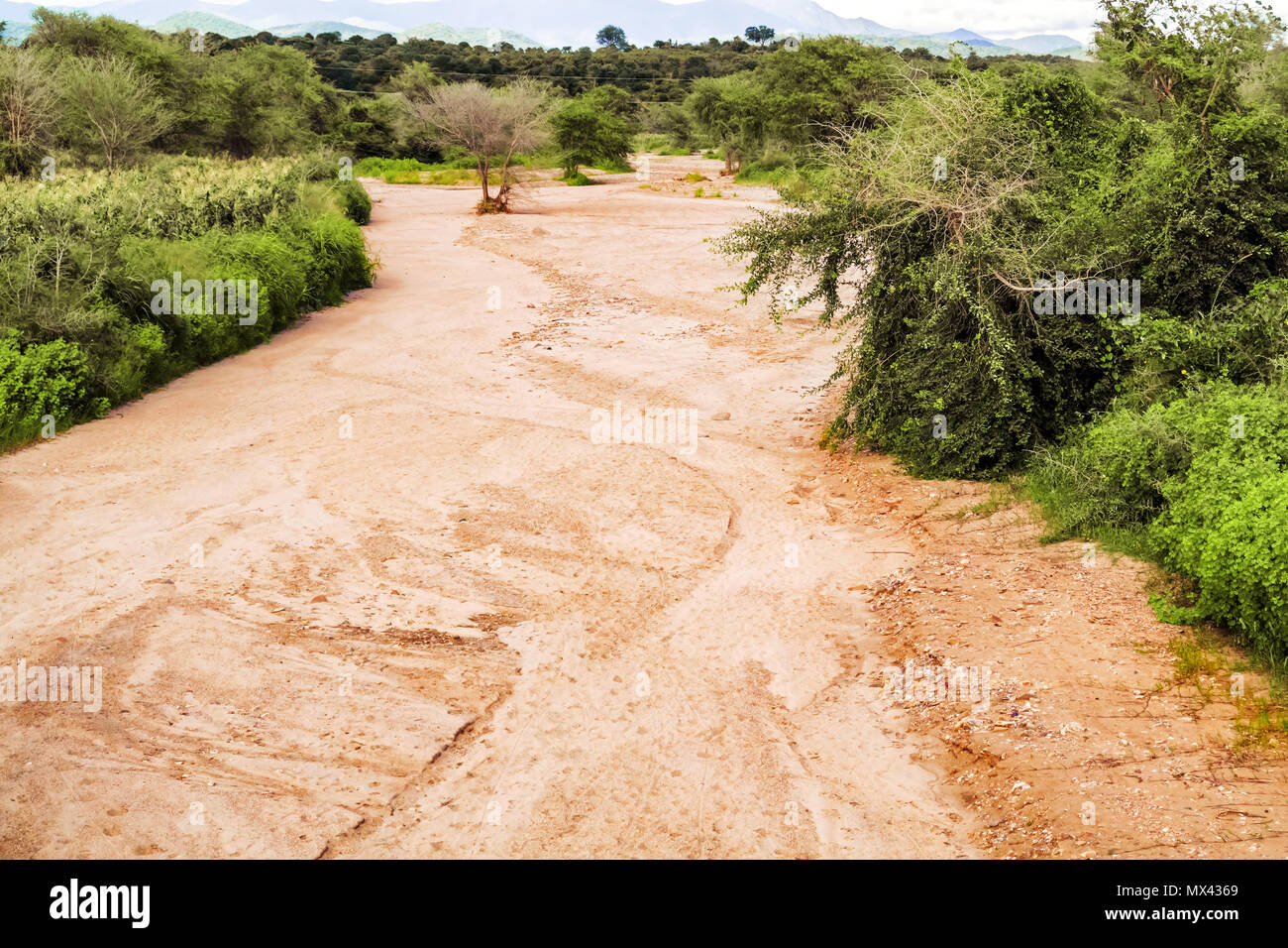 Dried river bad in Malawi near lake Malawi Stock Photo - Alamy