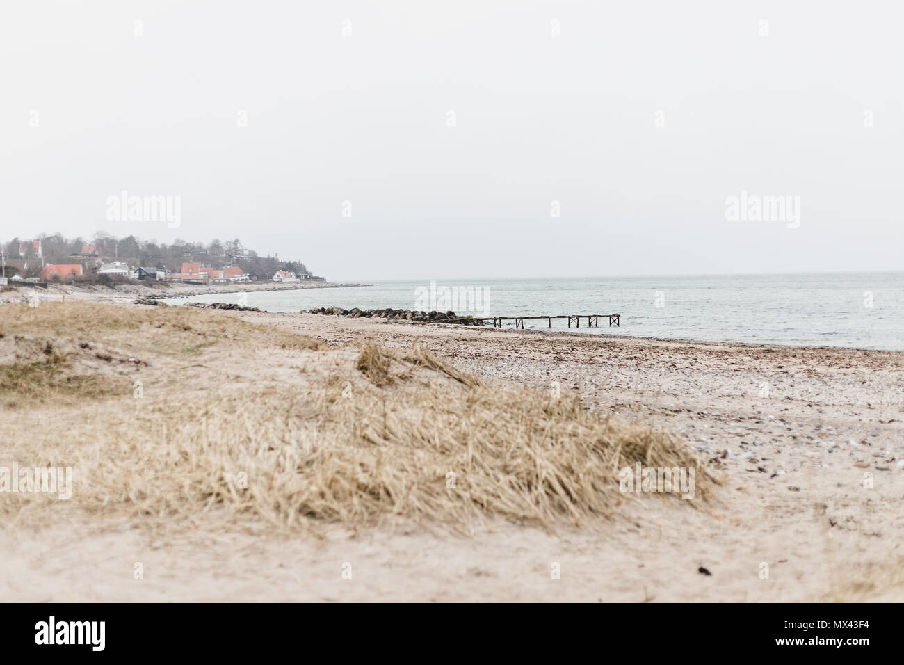 Pier by the Kattegat strait in Denmark Stock Photo - Alamy