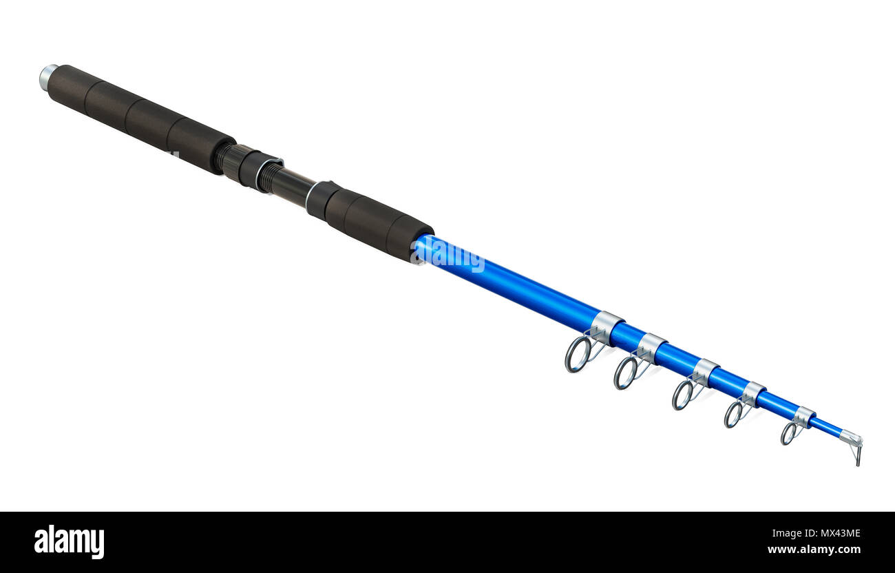 Fishing Rod, 3D rendering isolated on white background Stock Photo - Alamy