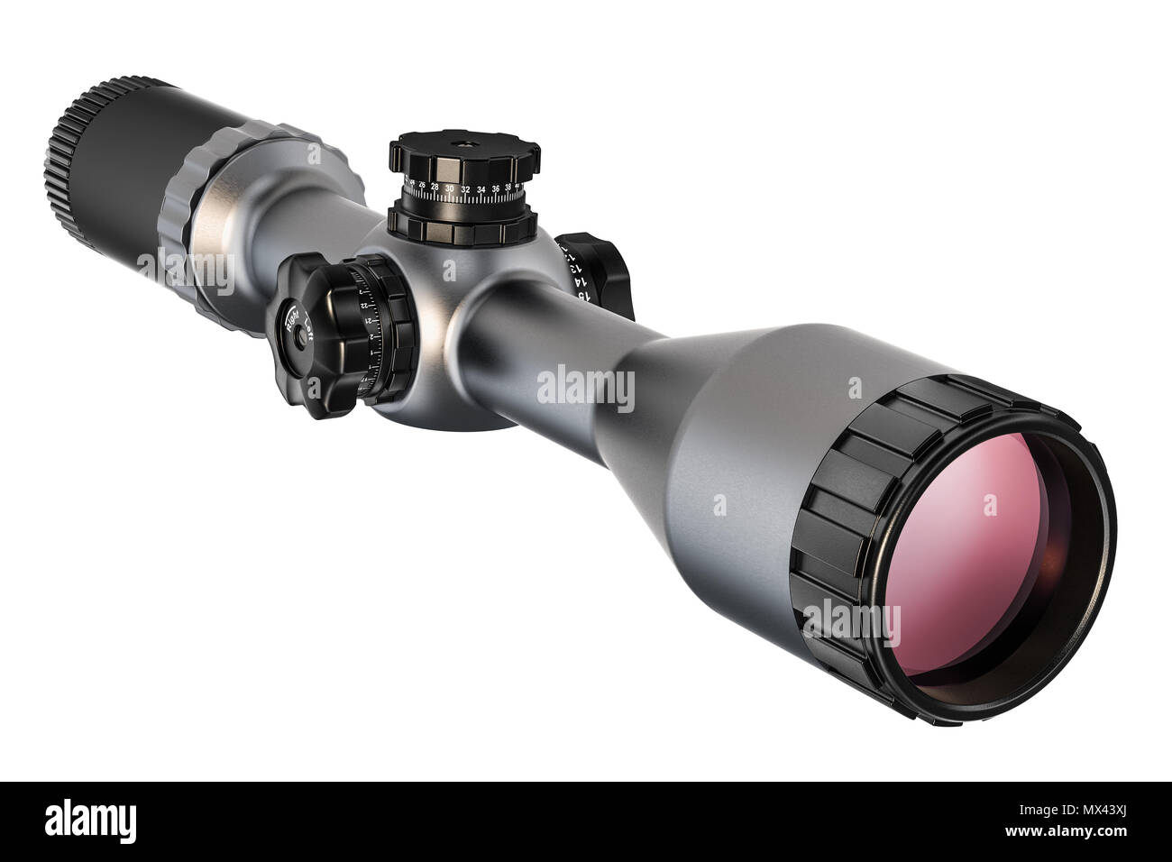 Telescopic sight, scope. 3D rendering isolated on white background ...