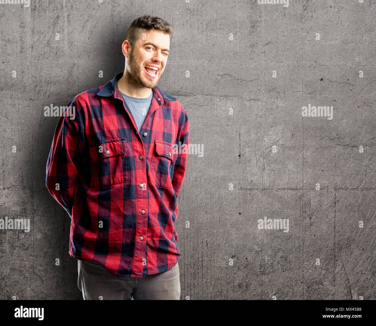 Face man blinking eyes hi-res stock photography and images - Alamy
