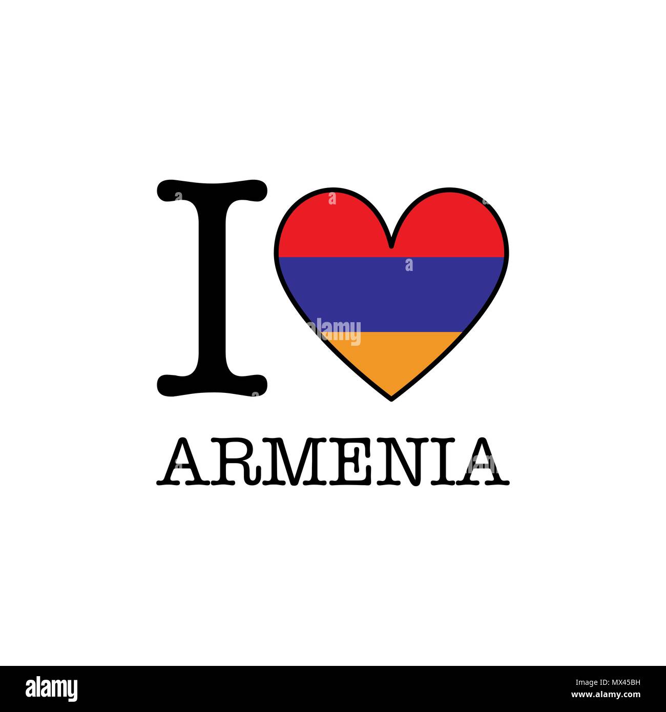I love Armenia. Heart shape national country flag icon Stock Vector ...