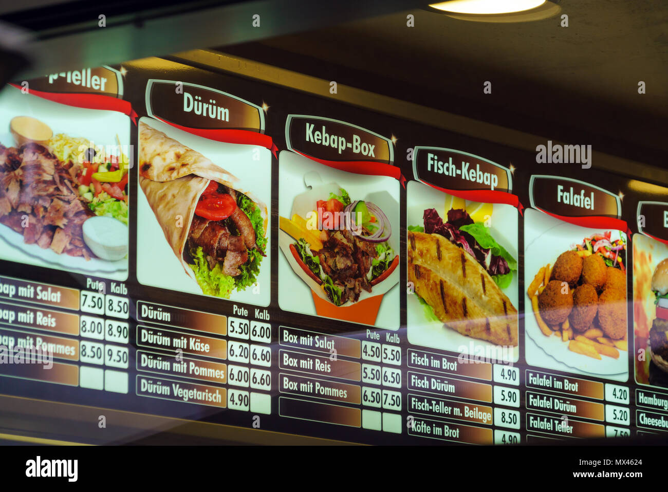 Salzburg, Austria - October 21, 2017: Signboard menu of a traditional ...