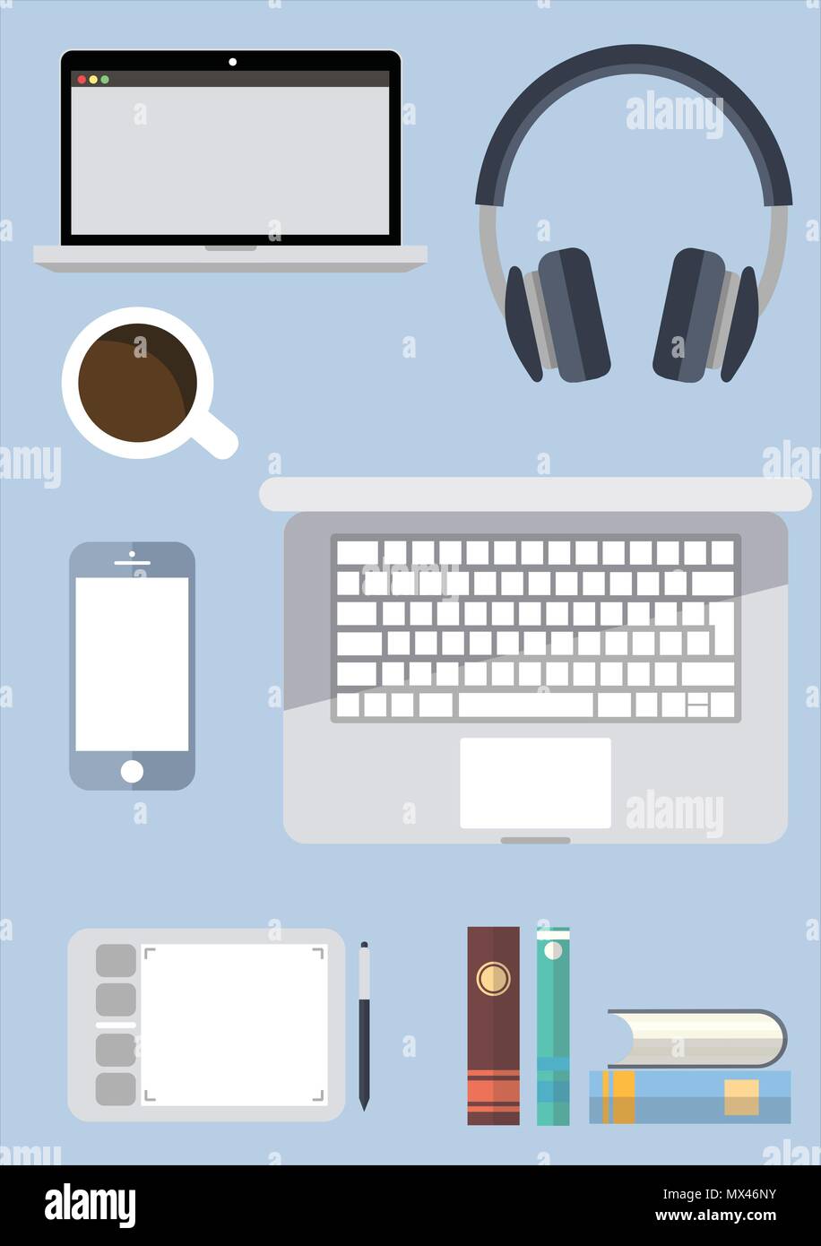 Digital Creative Office Desk Stock Vector Image & Art - Alamy