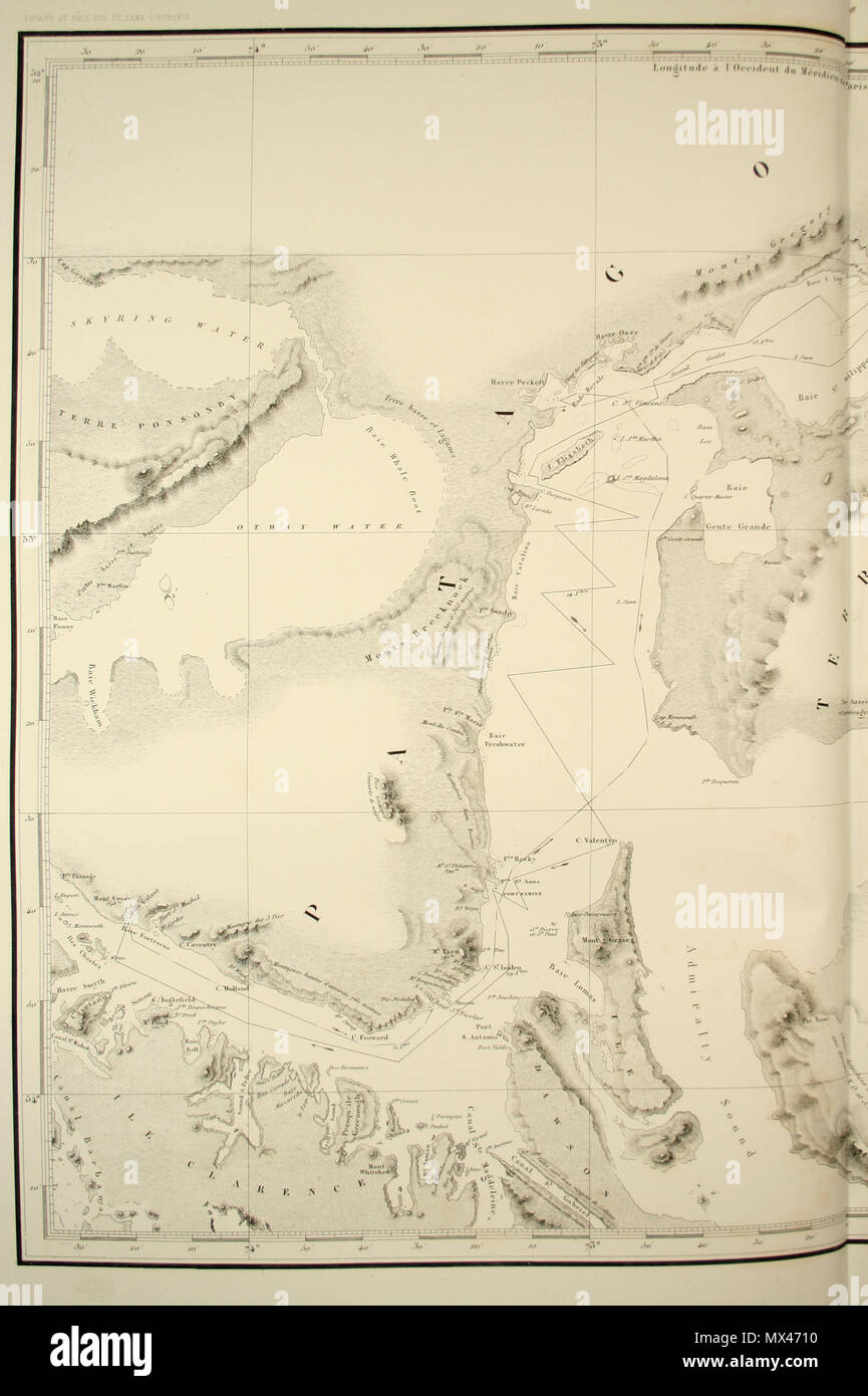 . Atlas pittoresque, carte du détroit de Magellan . 1846. Vincendon ...