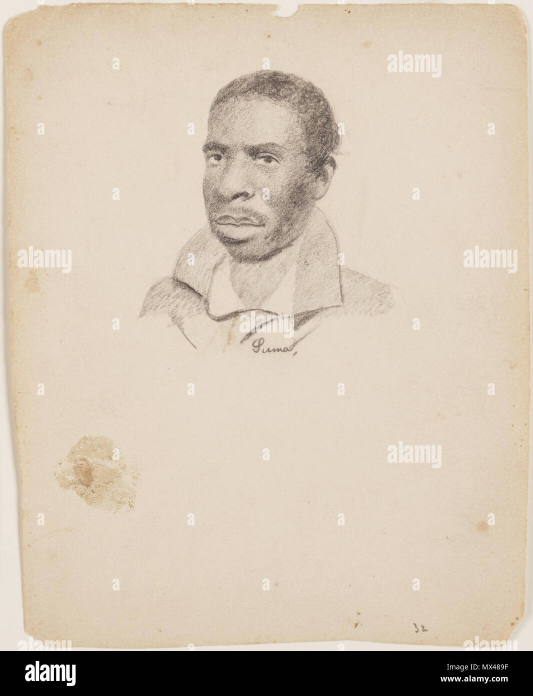 . Sketch of an Amistad prisoner, drawn as they awaited trial in New ...