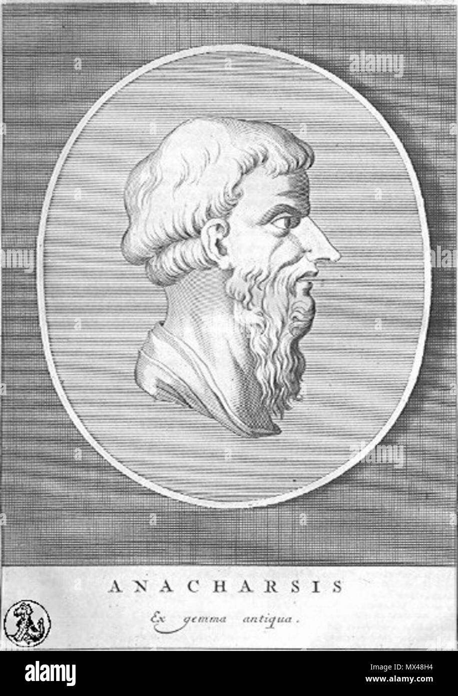 . English: portrait of Anacharsis the Scythian philosopher, an 18th ...