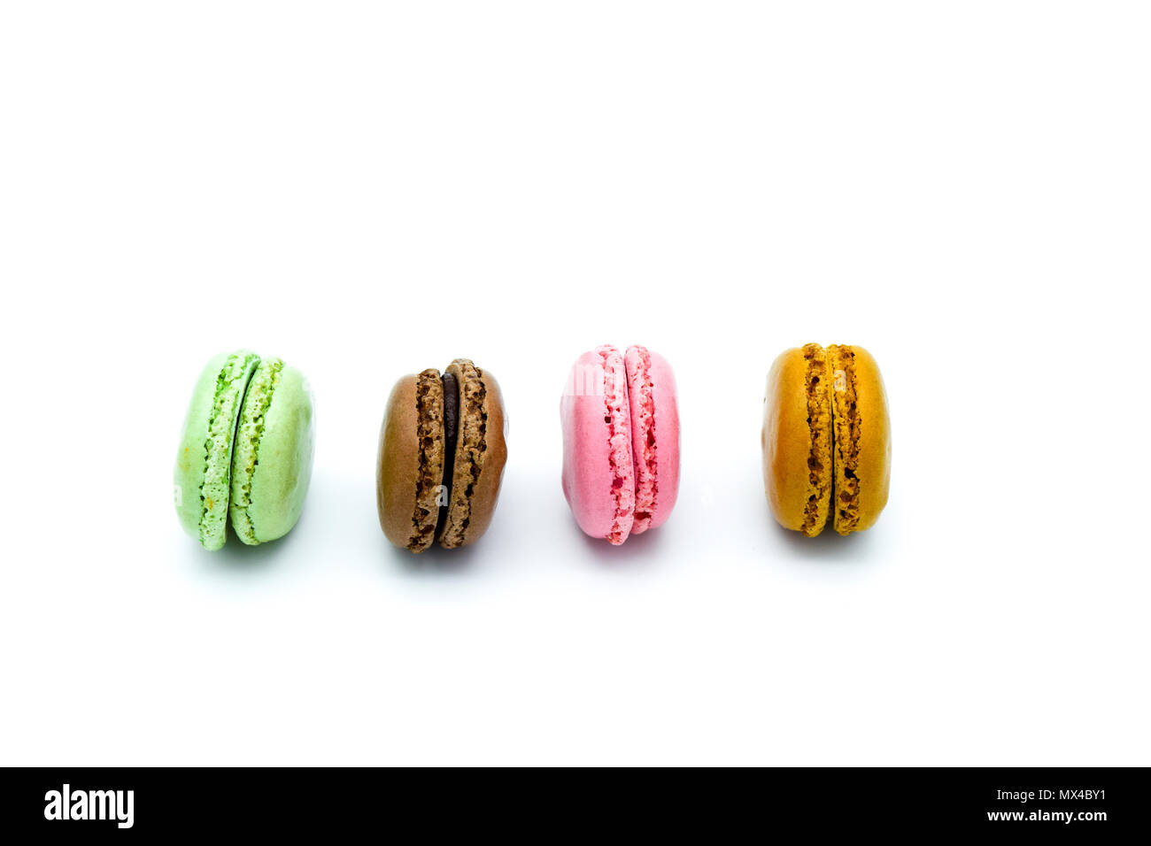 macarons isolated on white background free text, sweet colorful ...