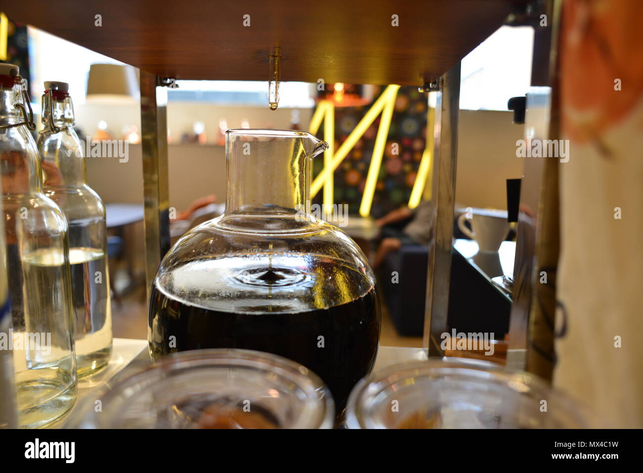Coffee brewing at the cold brew glass device Stock Photo - Alamy