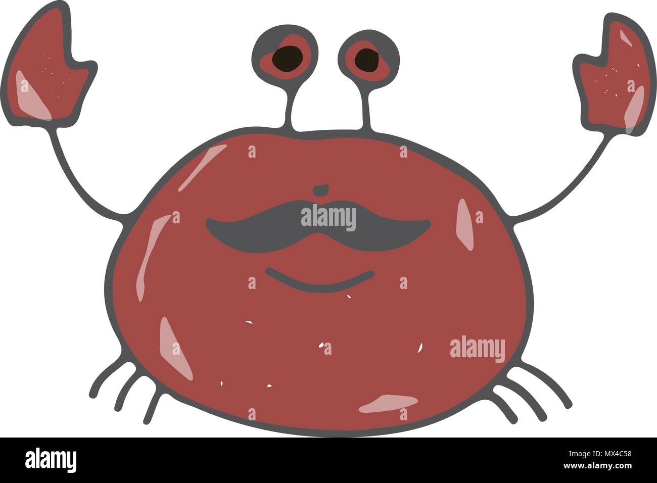 Red crab vector character sea oceant color texture life geometric deep ...