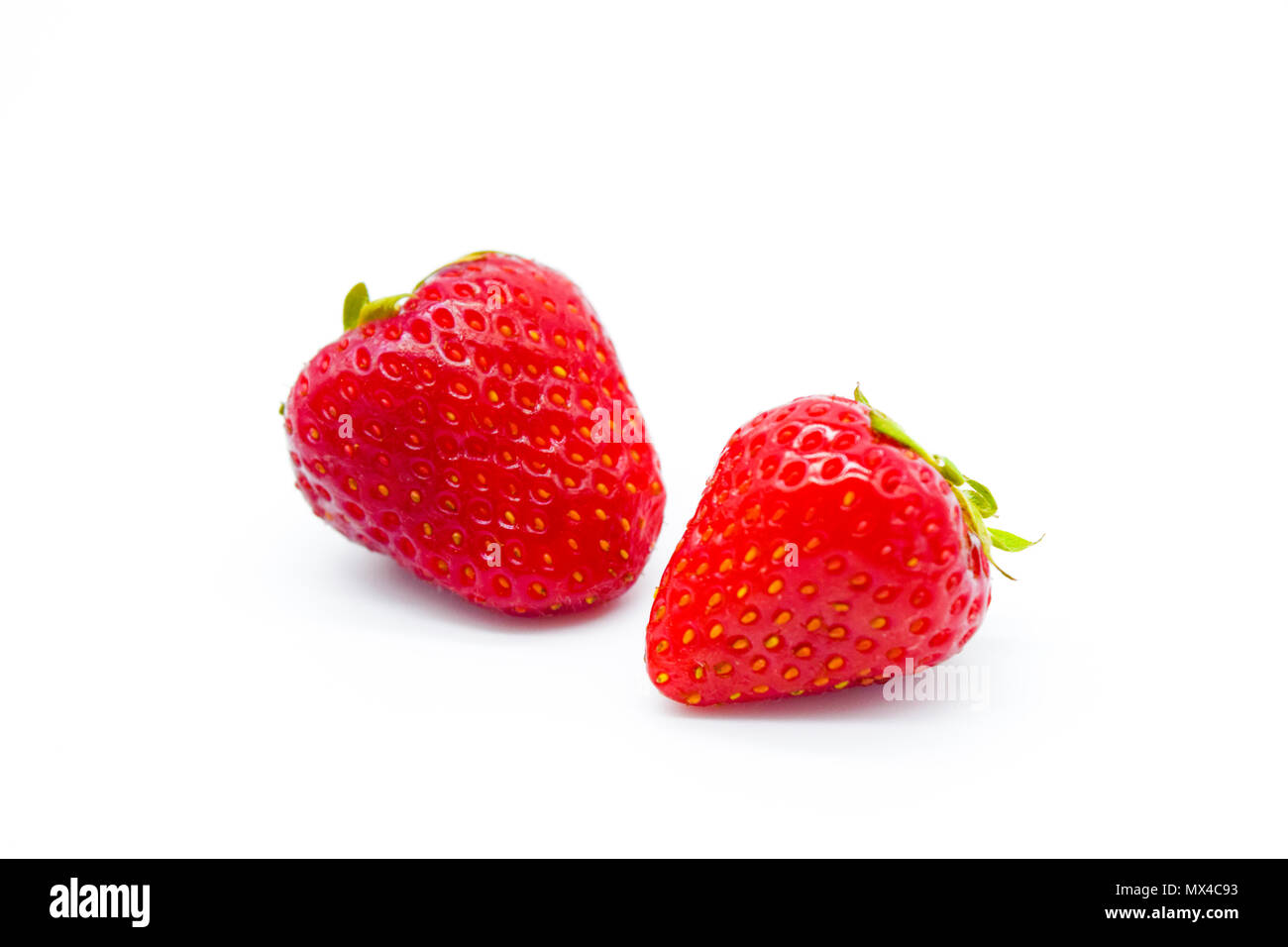 fresh strawberries fruits isolated on white background Stock Photo - Alamy