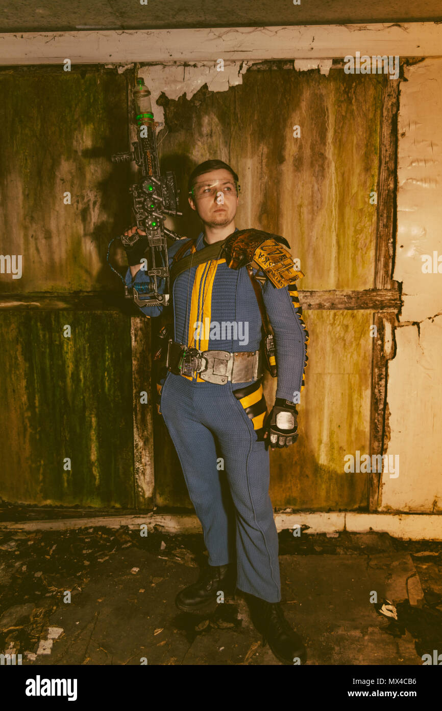 Fallout 76 vault dweller from the Fallout game from Bethesda Stock Photo - Alamy