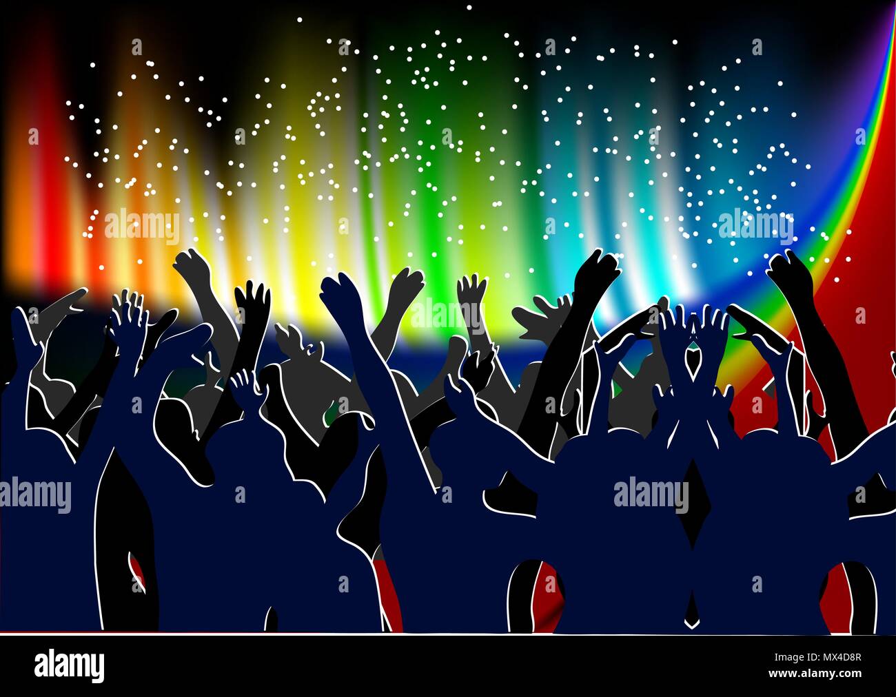Crowd at light Stock Vector Images - Alamy