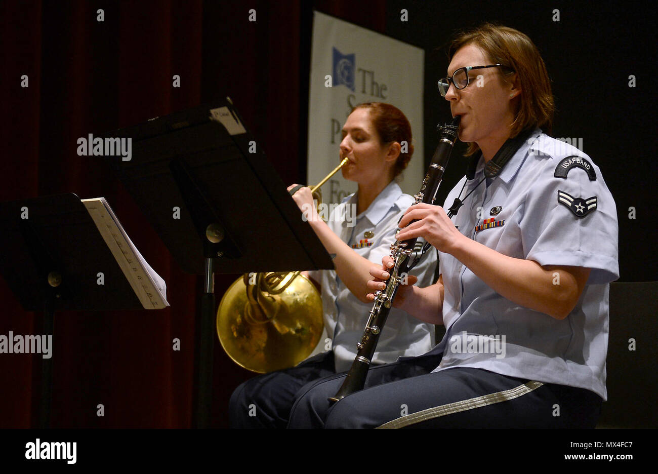 Airman 1st Class Hilary Zirkle (left), Golden West Winds clarinet ...