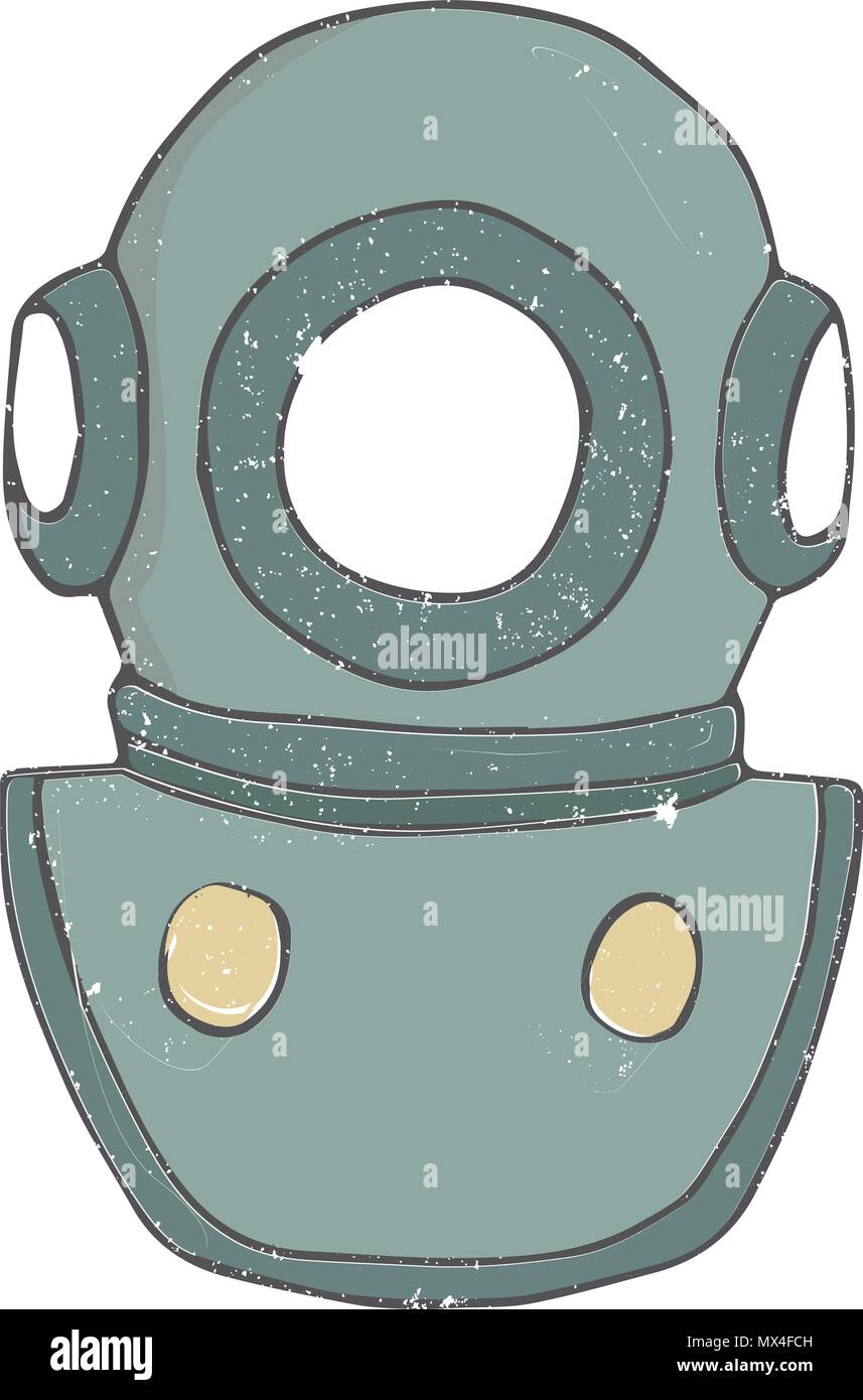 Diving clip art vintage submariner mask drawing frogman on white ...