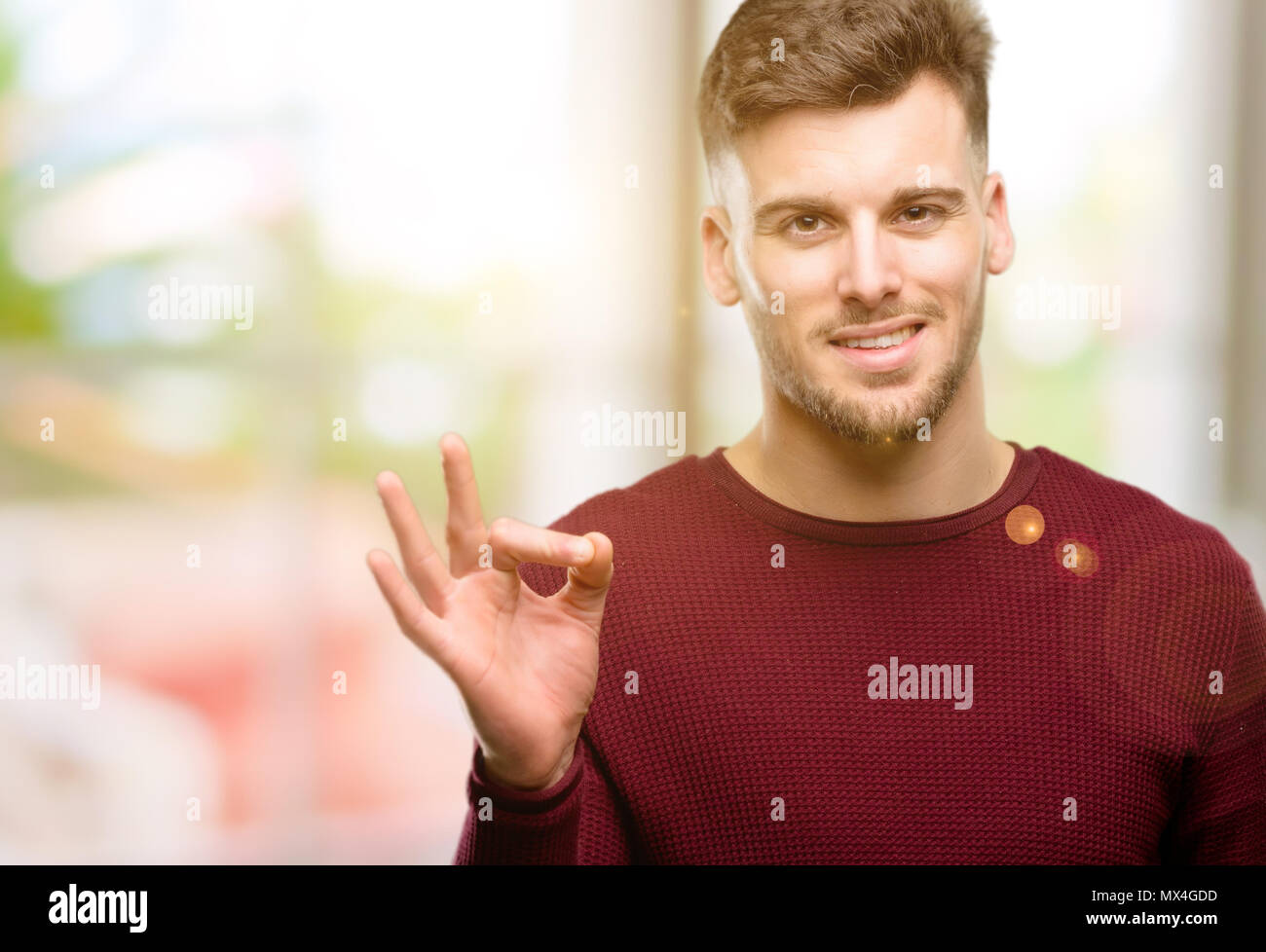 White man doing ok gesture hi-res stock photography and images - Alamy