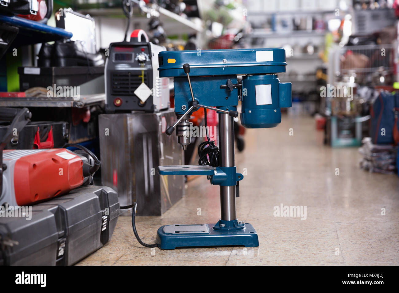 Photo of showcase with different construction instruments in tools ...