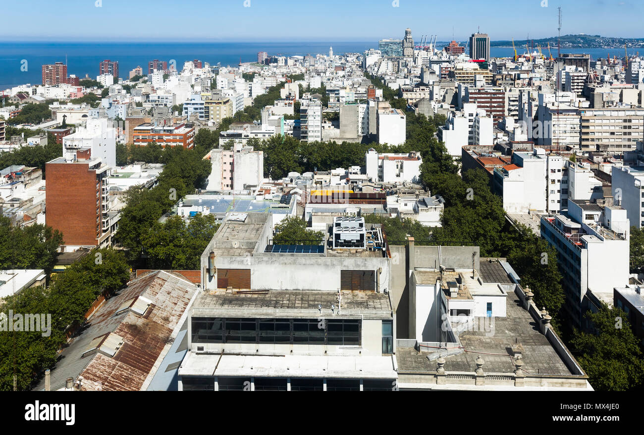 Viewing of central part of Montevideo in Uruguay from height Stock ...