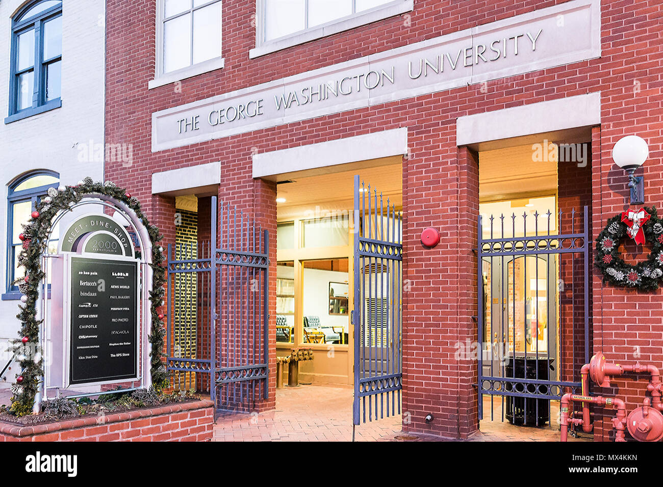 Washington DC, USA - December 28, 2017: George Washington University ...